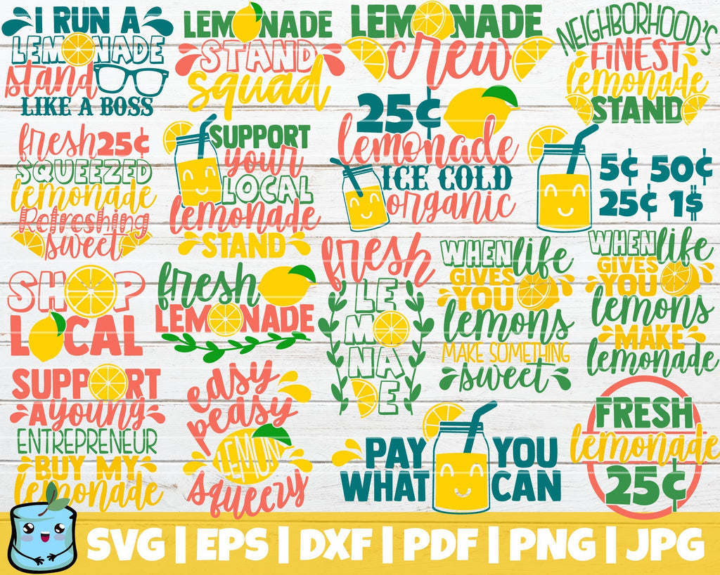 Lemonade Stand SVG Bundle - So Fontsy