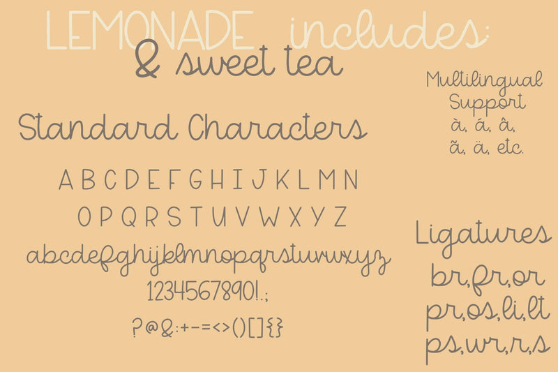 Lemonade & Sweet Tea, Cute Handwritten Font - So Fontsy