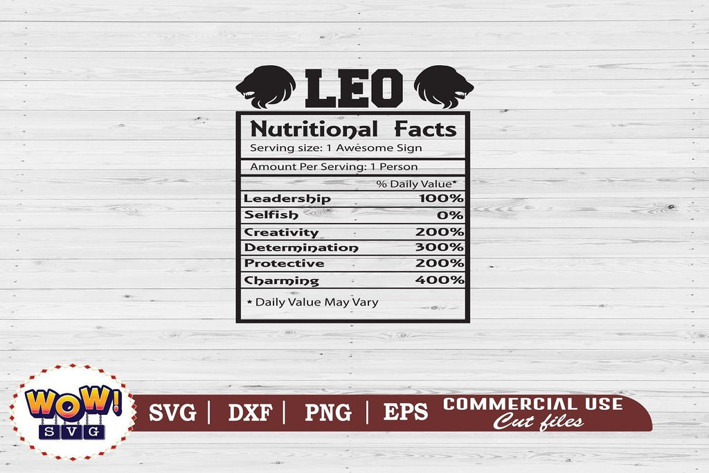 Leo Nutritional Facts Svg , Zodiac sign svg, Nutrition, Zodiac svg - So ...
