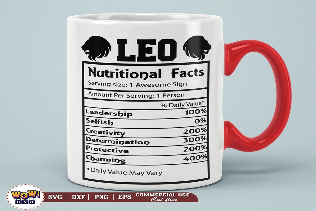 Leo Nutritional Facts Svg , Zodiac sign svg, Nutrition, Zodiac svg - So ...