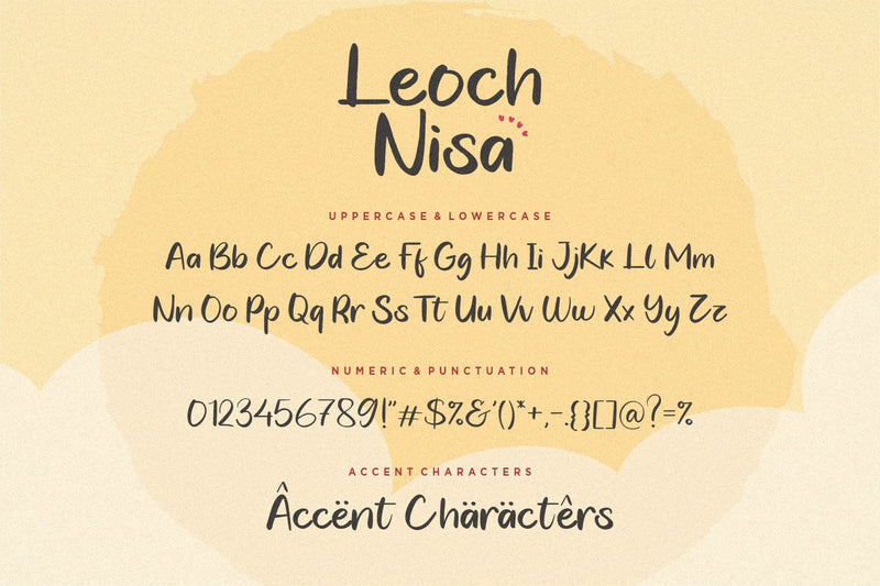 Leoch Nisa Modern Handbrushed Font - So Fontsy
