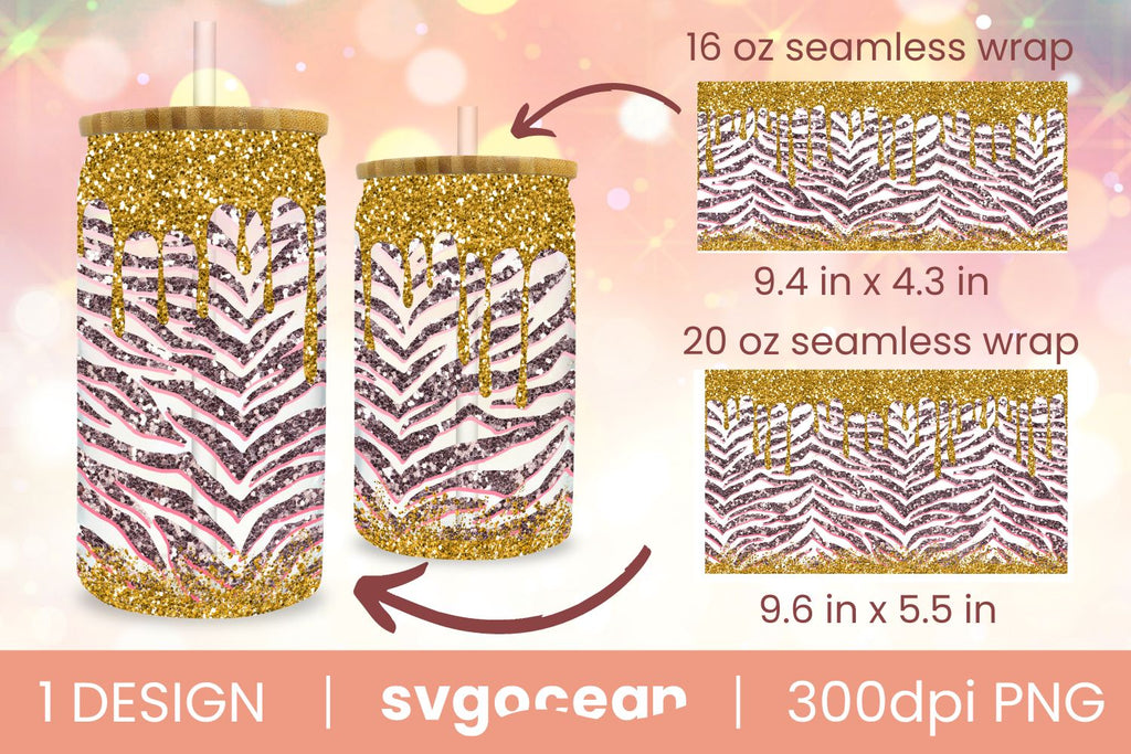 Glitter Can Glass | PNG | 16 Oz | 20 Oz Libbey Glass - So Fontsy