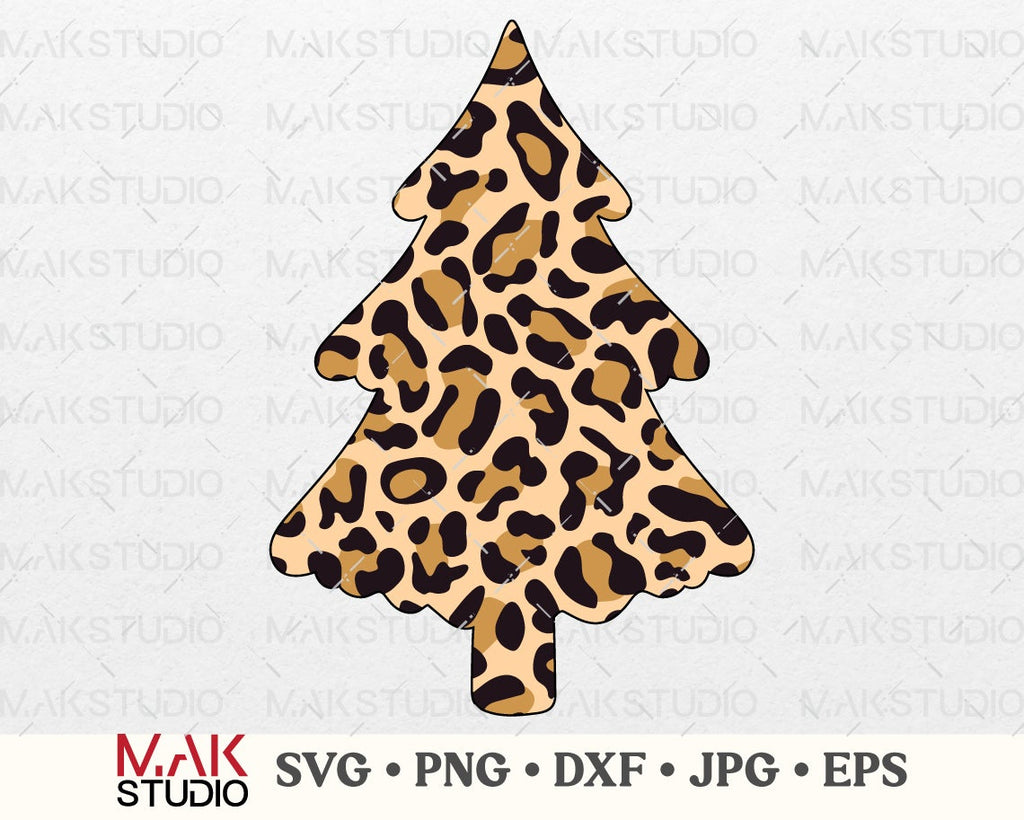 Leopard christmas tree svg, Christmas tree svg, Merry christmas svg ...