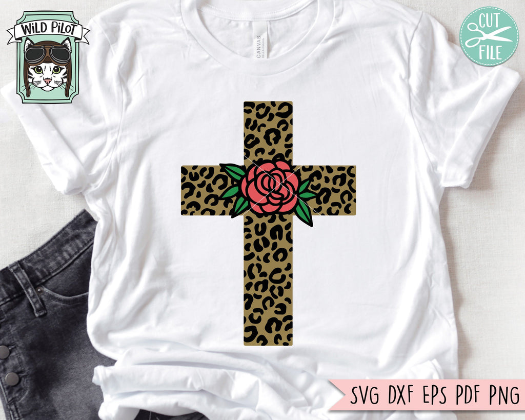 Leopard Cross SVG, Religious SVG, Easter SVG File, Floral Leopard Cross ...