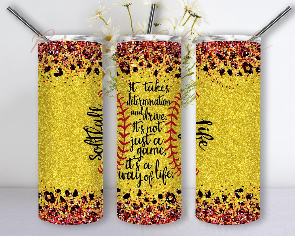 Leopard Glitter Softball 20oz Tumbler Design Png, Softball Mom Glitter ...
