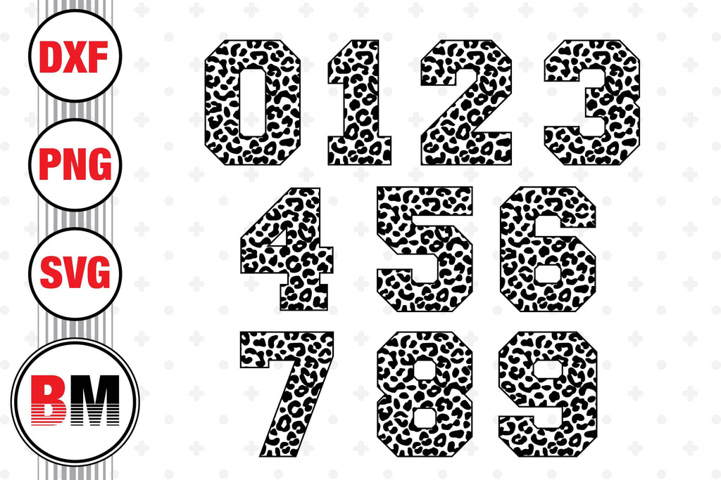 Leopard Numbers SVG, PNG, DXF Files - So Fontsy