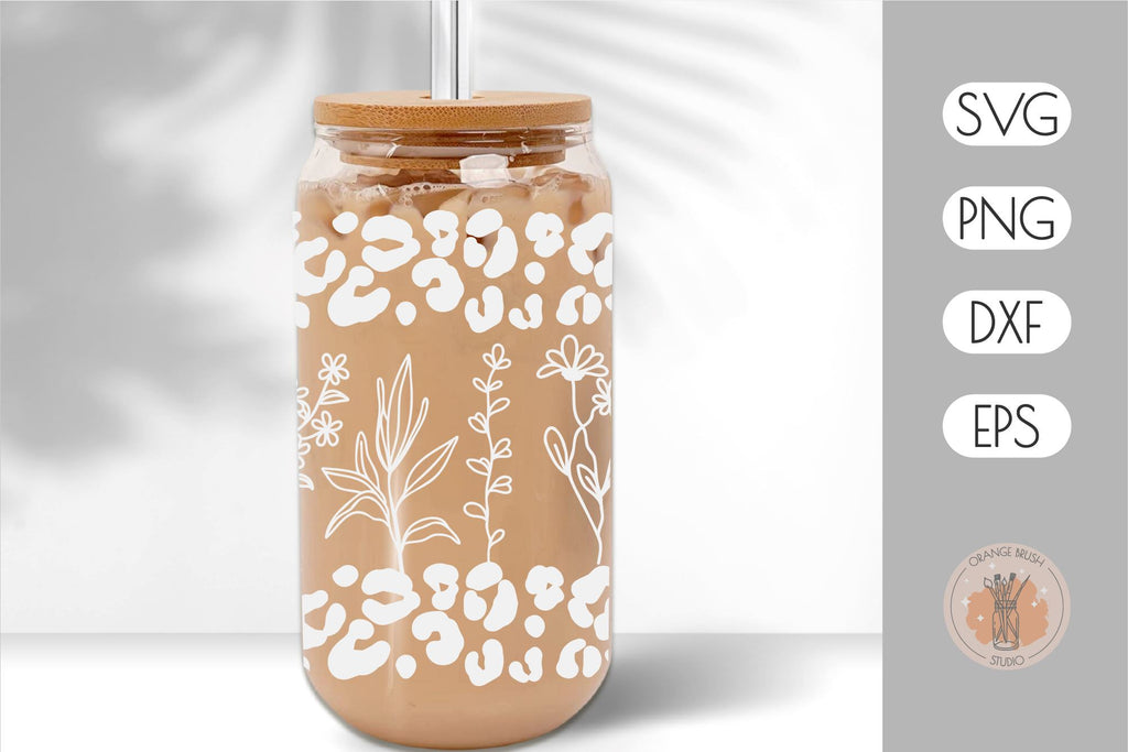 Leopard Print Can Glass Wrap Bundle for Cricut Beer Can Glass 16 Oz ...
