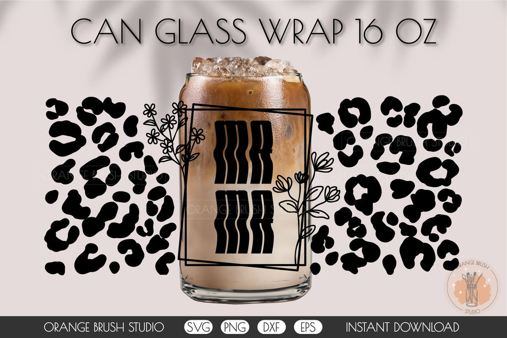 Leopard Print Can Glass Wrap Bundle for Cricut Beer Can Glass 16 Oz ...