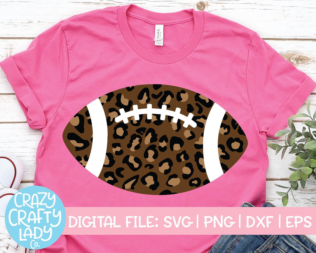 Leopard Print Football | Sports SVG Cut File - So Fontsy