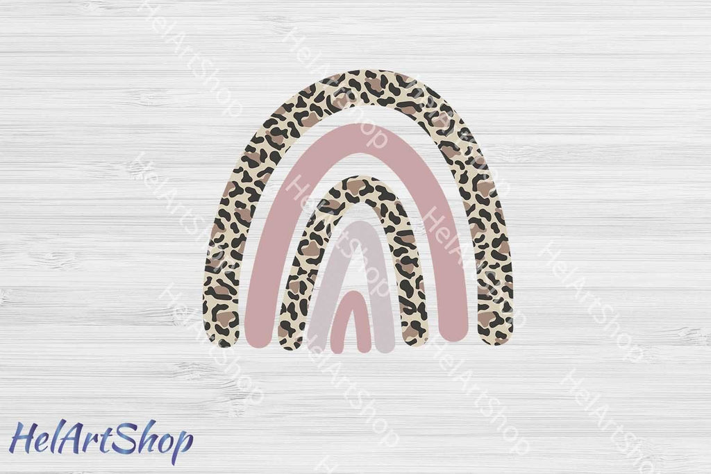 Leopard print rainbow Sublimation png - So Fontsy