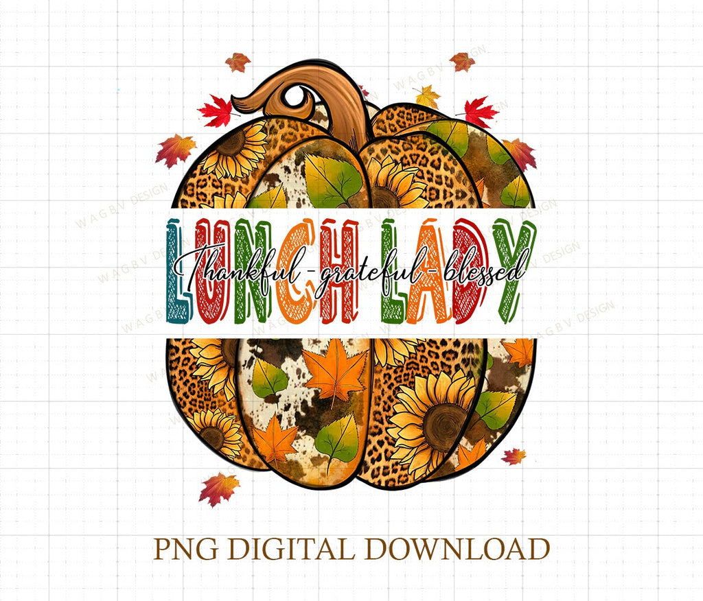 Leopard Pumpkin Fall Lunch Lady png, Women Thanksgiving Gift for Lunch ...