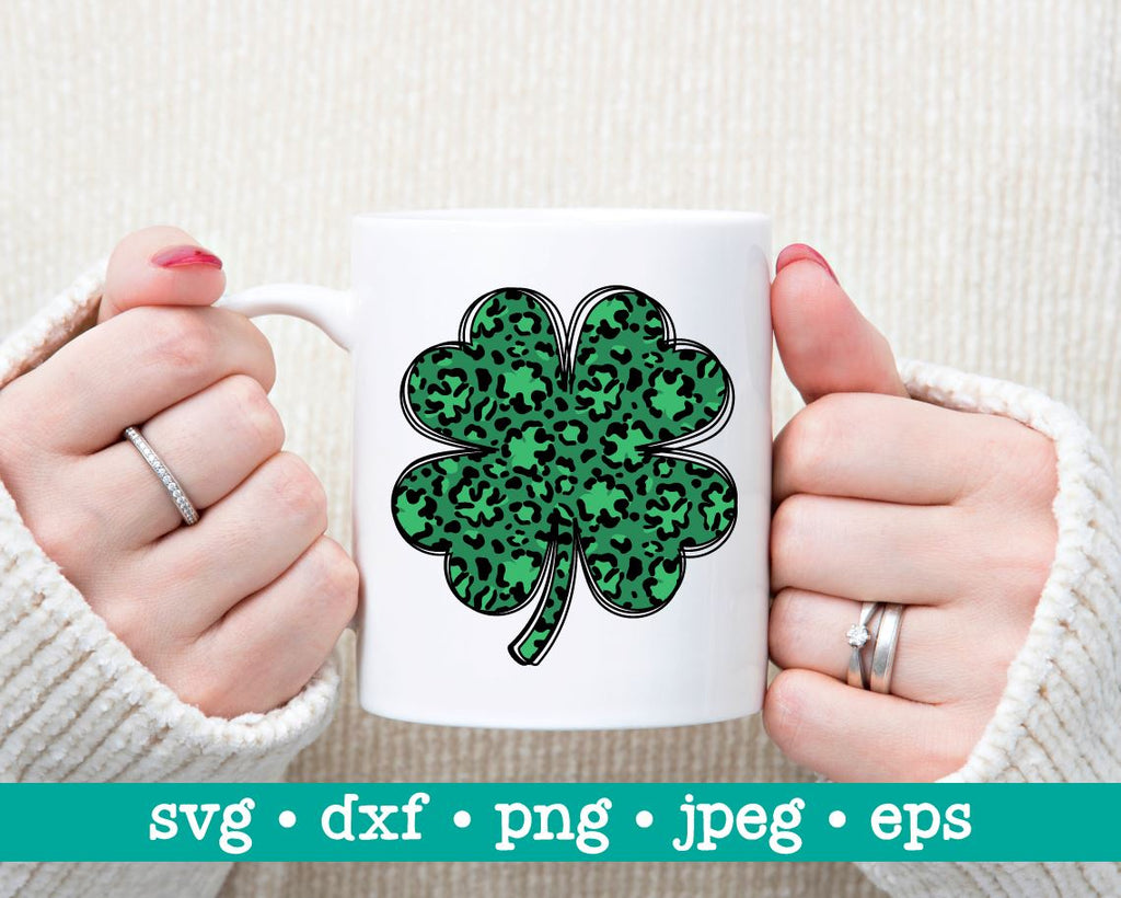 Leopard shamrock svg, St Patricks day svg, Leopard svg cuttable, Clover ...