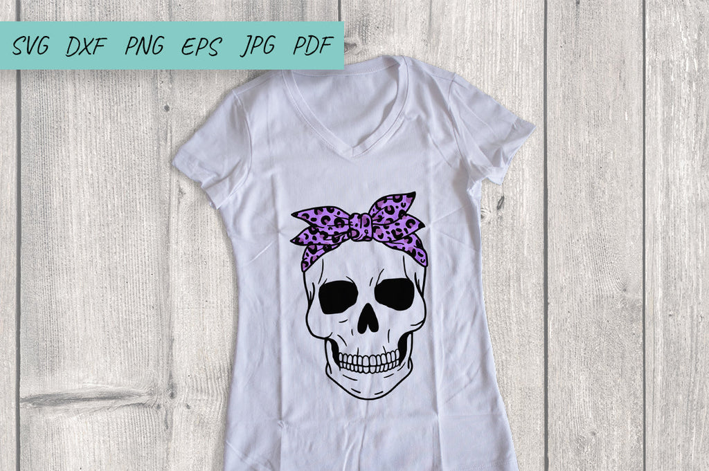 Leopard Skull SVG Bundle, Halloween SVG, Skull SVG, Bandana - So Fontsy