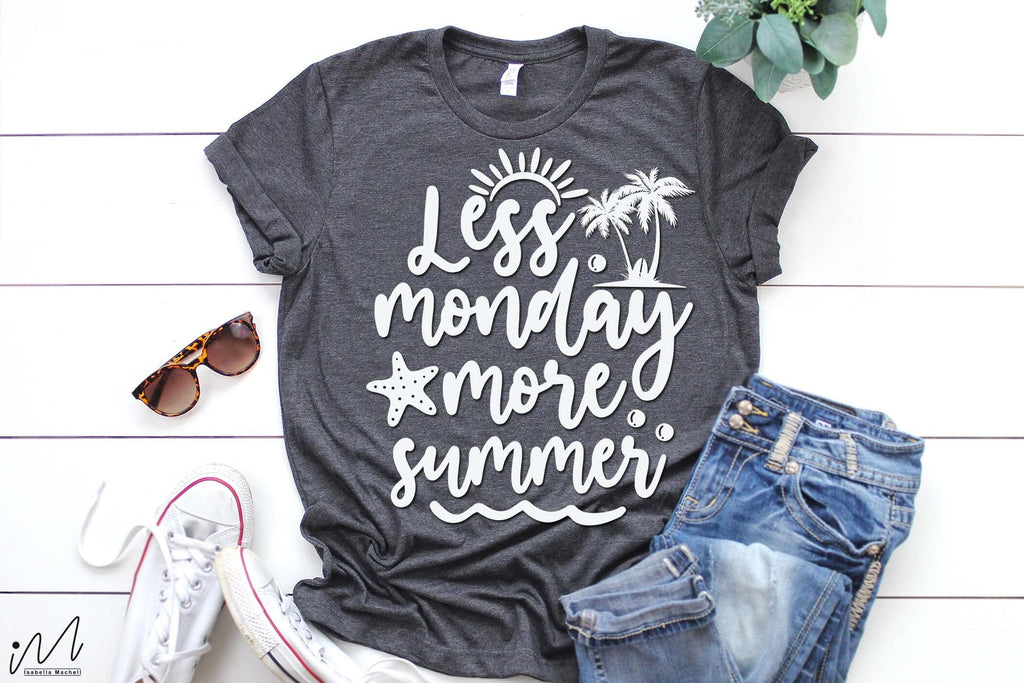 less Monday more summer 2svg,Sunshine svg, Summer vibes svg, Summer t ...