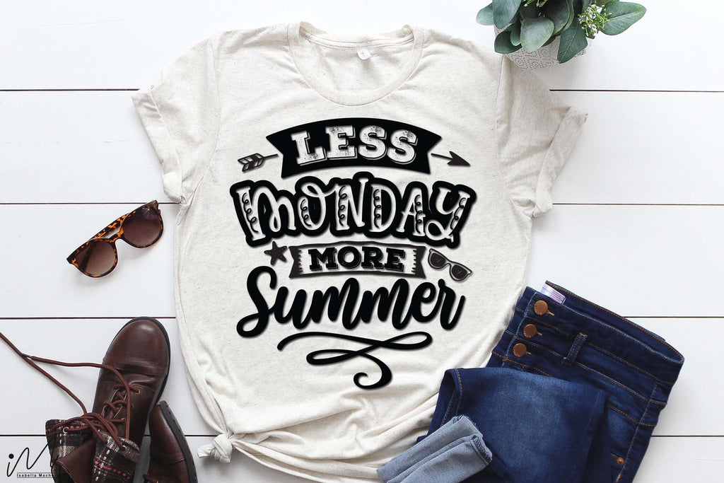 less Monday more summer svg, Sunshine svg, Summer vibes svg, Summer t ...