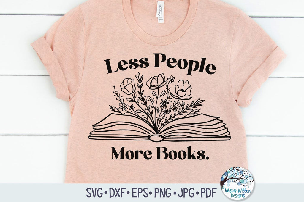 Less People More Books Svg - So Fontsy
