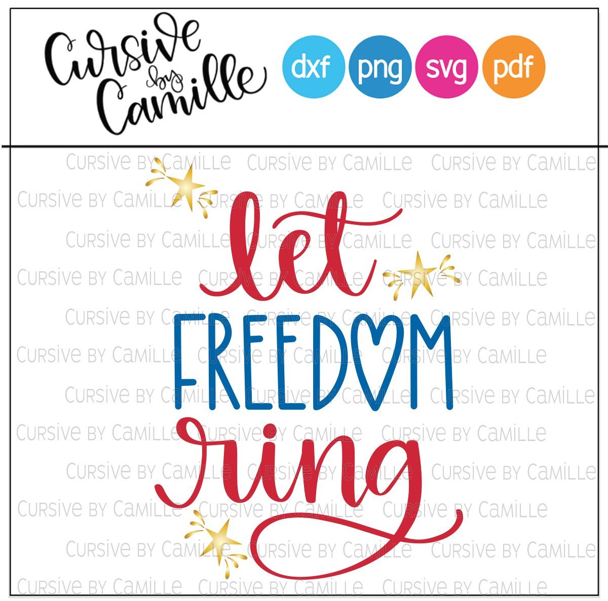 Let Freedom Ring Hand Lettered Cut File - So Fontsy