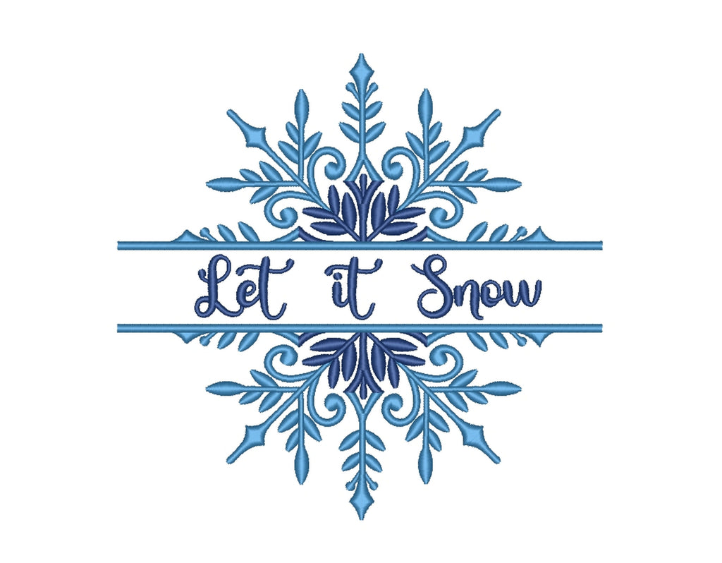 Let it snow embroidery design, snowflake embroidery file, 4 sizes ...