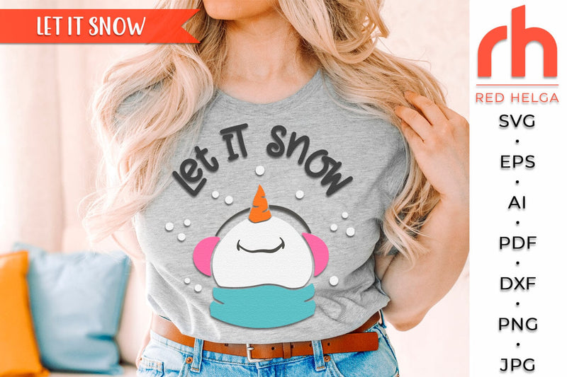 Let it Snow Sign SVG - Snowman Hanger Cut File - Winter Door Decor DXF ...