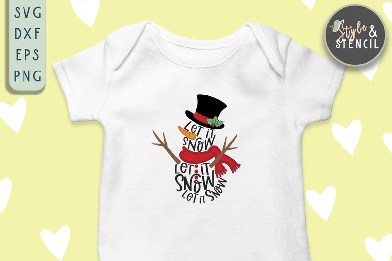 Let it Snow SVG | Christmas | Snowman | Christmas Decor | Word Art ...
