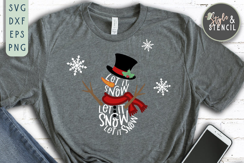Let it Snow SVG | Christmas | Snowman | Christmas Decor | Word Art ...