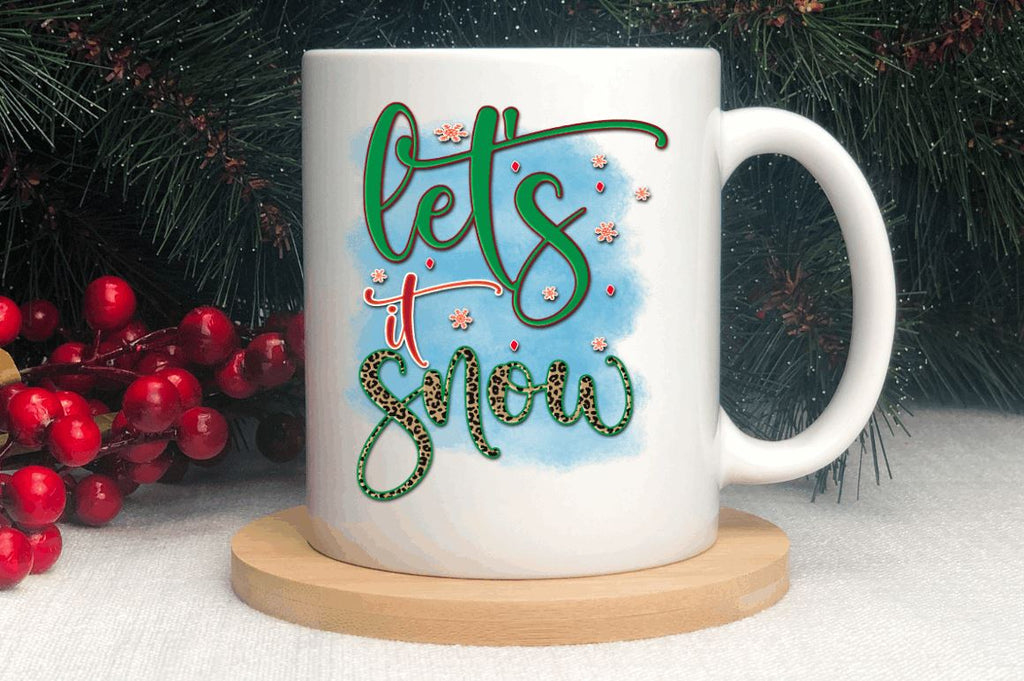 Let's it snow Sublimation PNG, Sublimation Christmas Design - So Fontsy