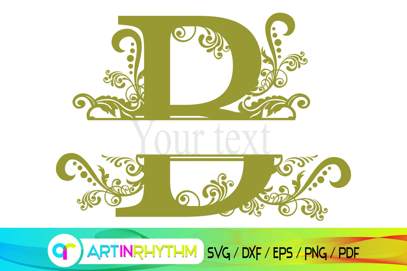 letter b, b monogram, split monogram svg - So Fontsy
