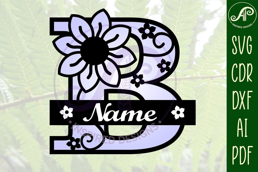 Letter B Flower Layer Monogram SVG File - So Fontsy