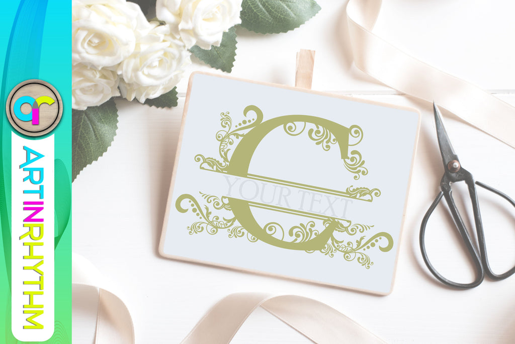 letter c, split monogram svg - So Fontsy