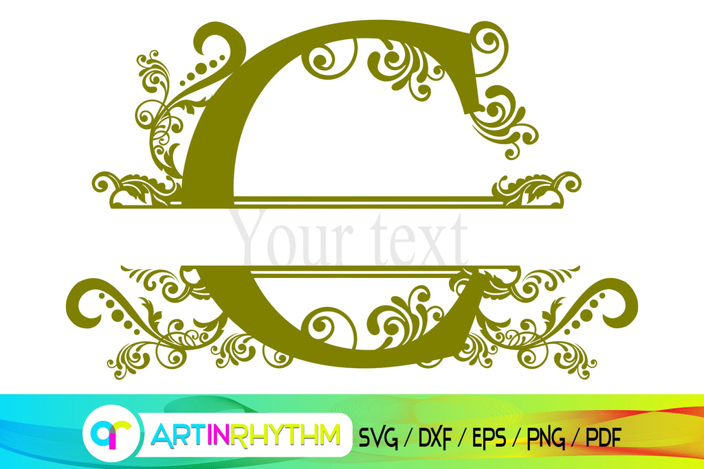letter c, split monogram svg - So Fontsy