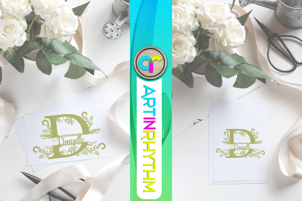 letter d, split monogram svg - So Fontsy