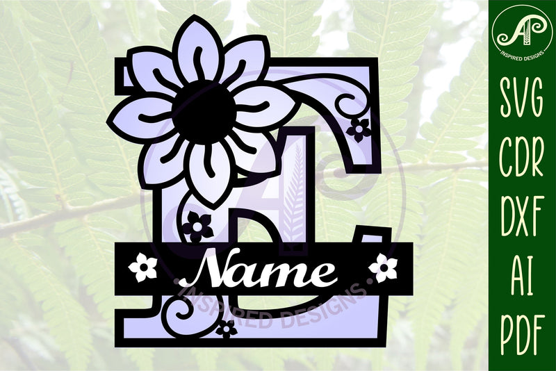 Letter E Flower Layer Monogram SVG File - So Fontsy