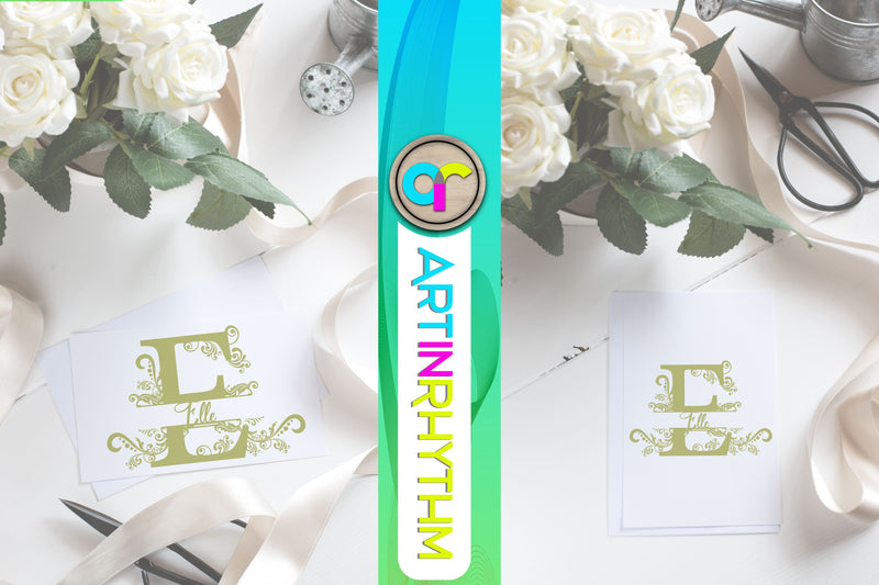letter e, split monogram svg - So Fontsy