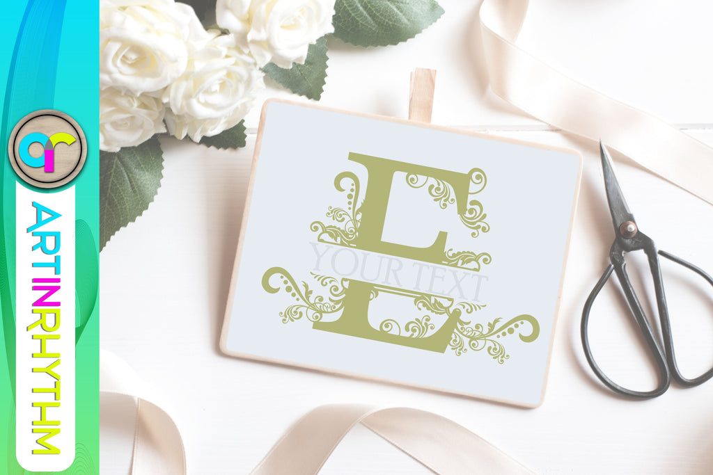 letter e, split monogram svg - So Fontsy