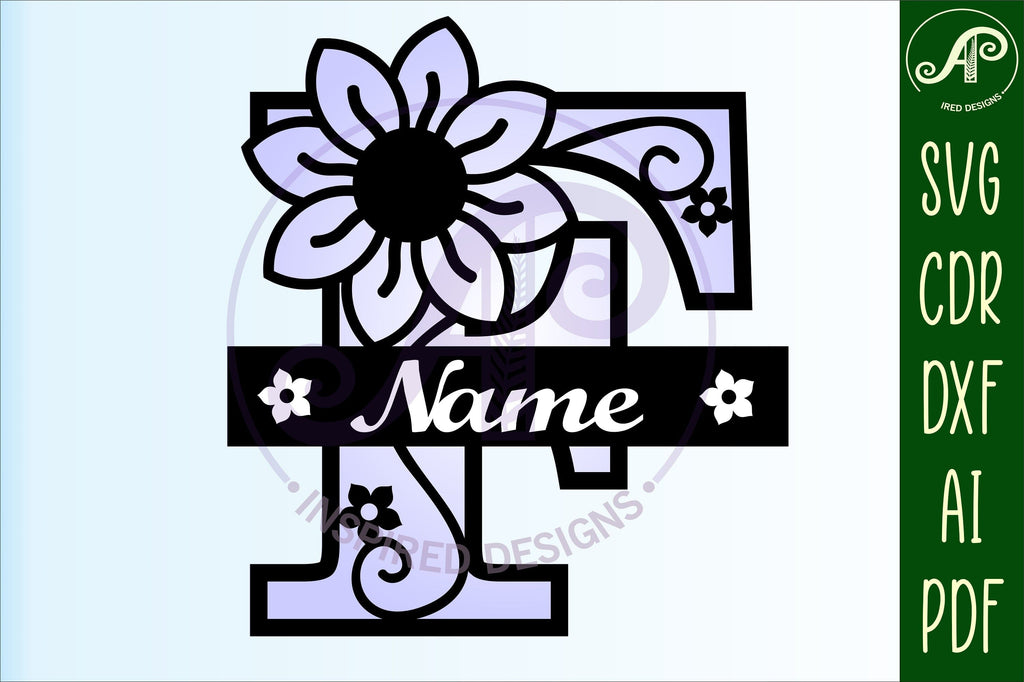 Letter F Flower Layer Monogram SVG File - So Fontsy