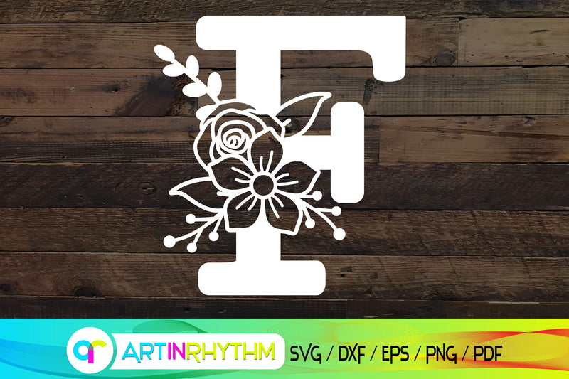 letter f svg, floral alphabet svg - So Fontsy