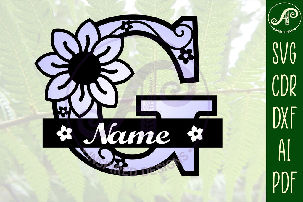 Letter G Flower Layer Monogram SVG File - So Fontsy