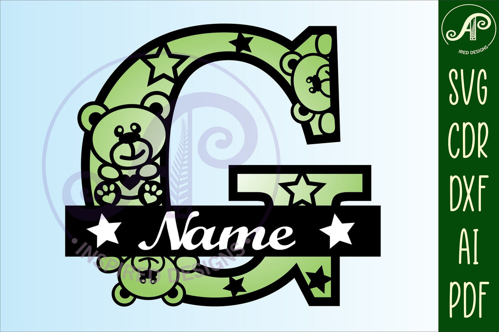 Letter G Teddy Bear Monogram SVG file - So Fontsy