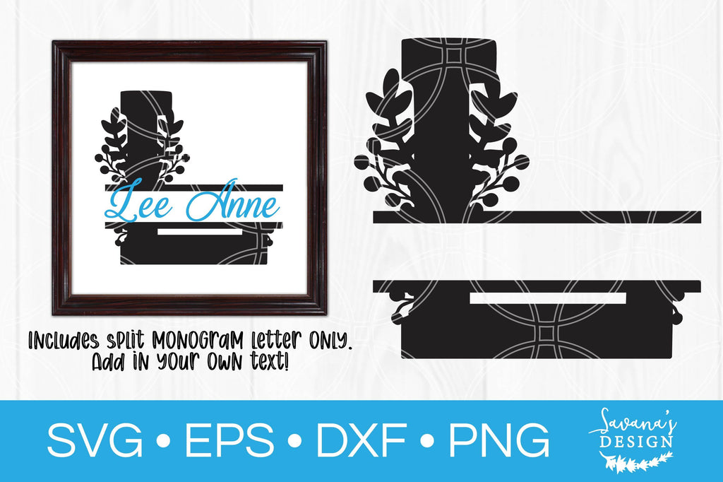 Letter L Floral Split Monogram SVG - So Fontsy