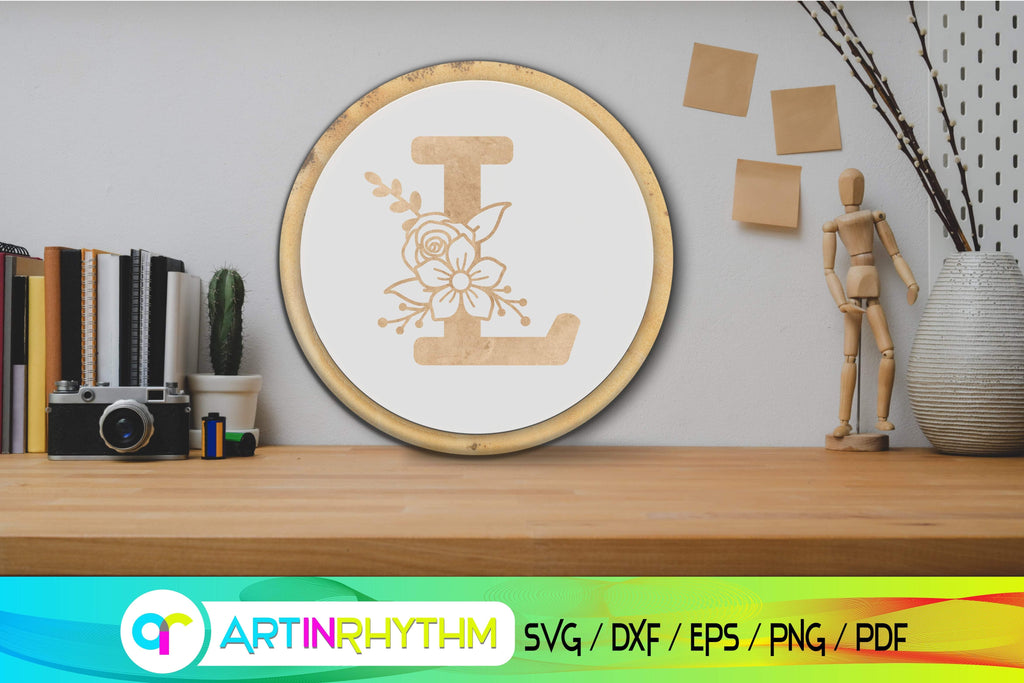 letter l svg, floral alphabet svg - So Fontsy