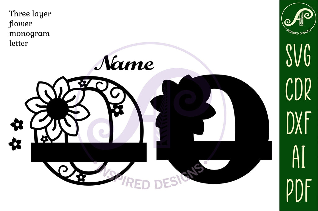 Letter O Flower Layer Monogram SVG File - So Fontsy