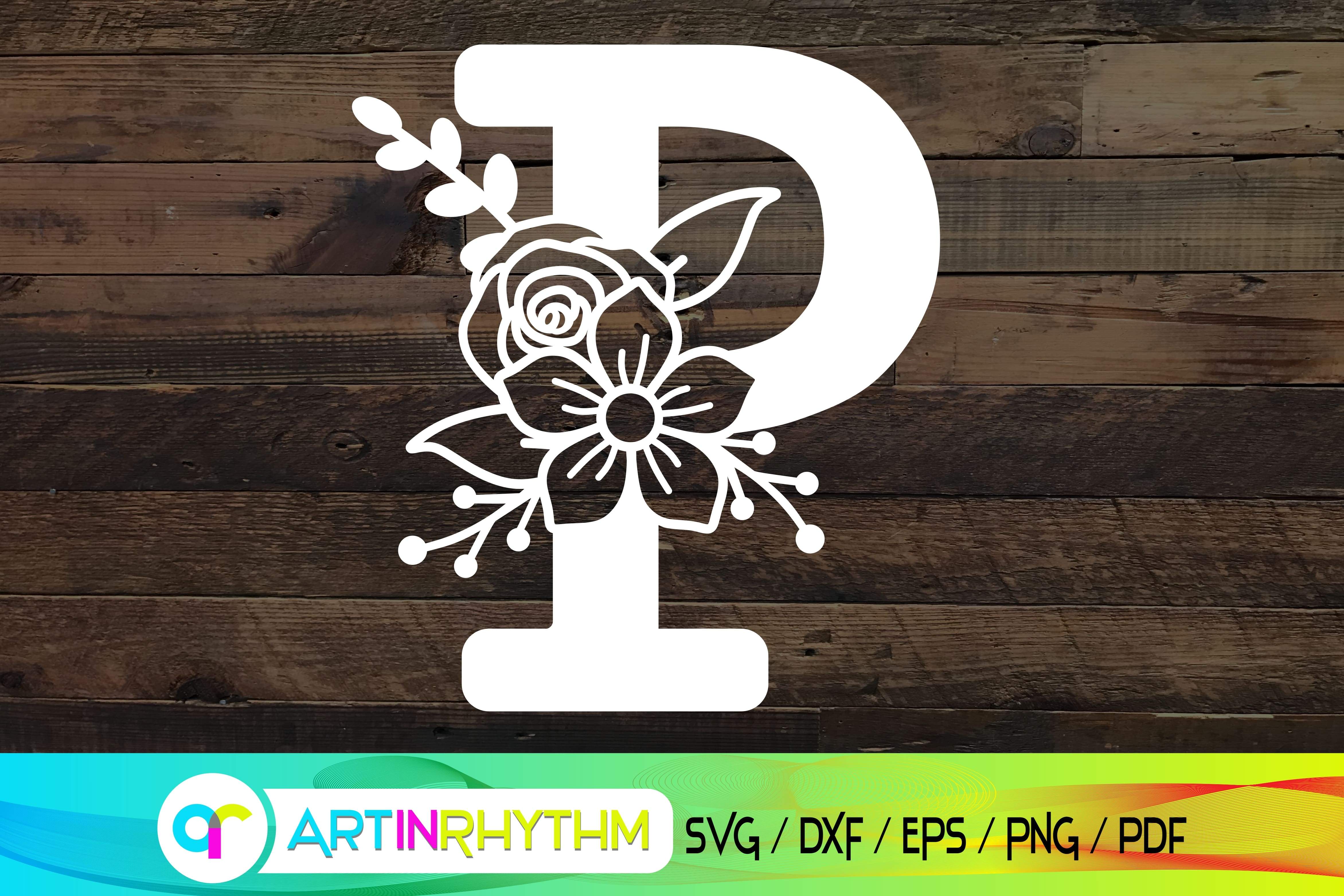 letter p svg, floral alphabet svg - So Fontsy