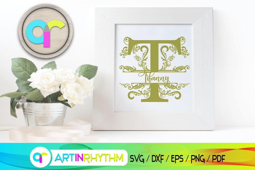 letter t, monogram svg, letter monogram - So Fontsy