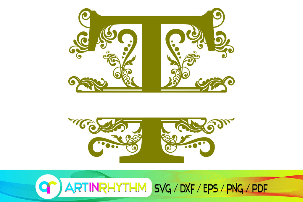 letter t, monogram svg, letter monogram - So Fontsy