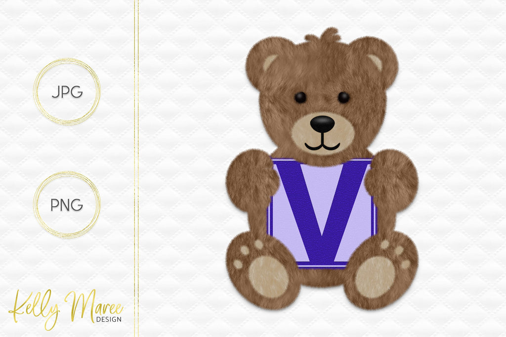 Letter V Bear Graphic - So Fontsy