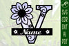 Letter V Flower Layer Monogram SVG File - So Fontsy