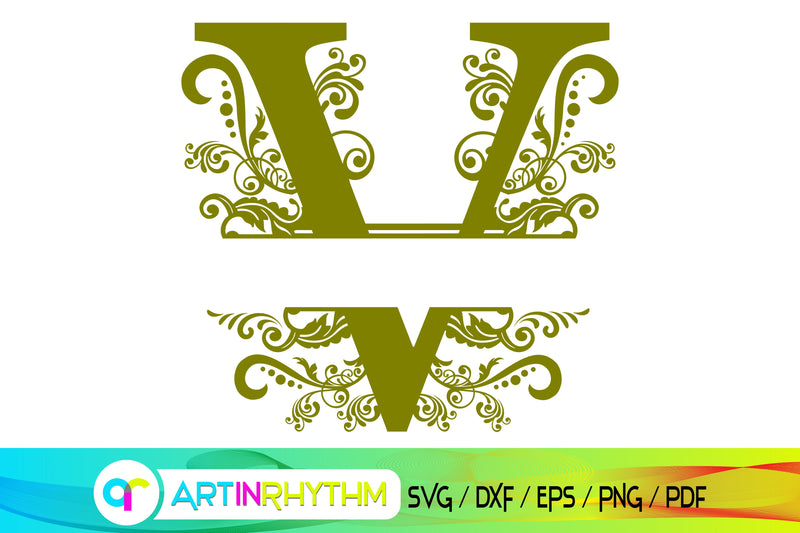 letter v, v monogram svg, letter monogram - So Fontsy