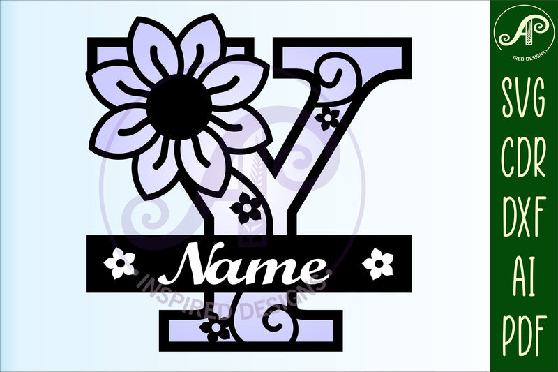 Letter Y Flower Layer Monogram SVG File - So Fontsy