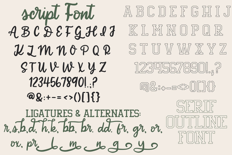 Letterman Jacket, A Sporty Handwritten Font Trio - So Fontsy