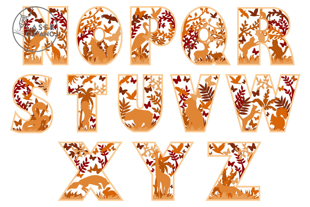 LETTERS Multilayer Laser Cut File, Alphabet SVG File for Laser Cut ...